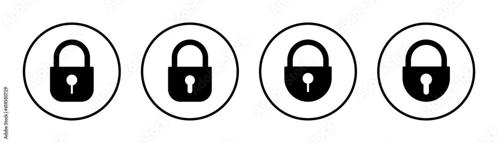 Lock icon set illustration. Padlock sign and symbol. Encryption icon ...