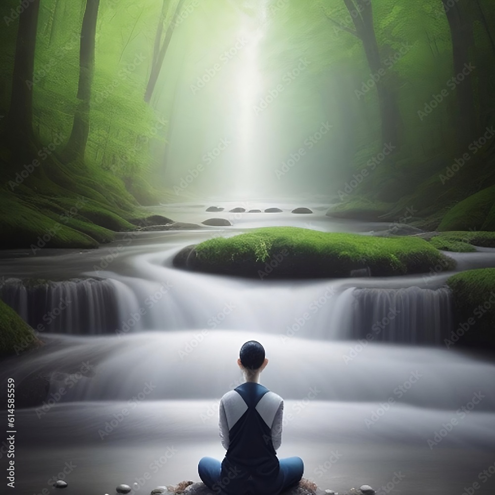 “The Healing Power of Nature’s Solitude”the scene depicts a person ...