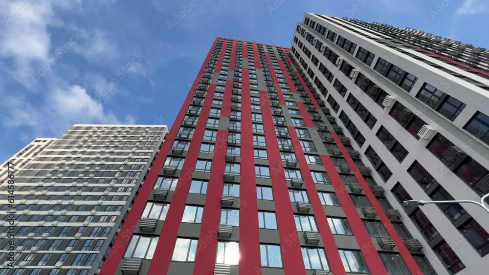 Video „Newly built modern high-rise residential buildings exterior with ...