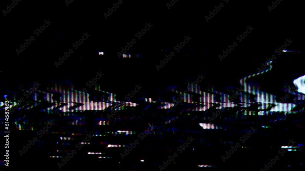 VHS tracking overlay, effect over dark background appearing during VHS calibration adjustment ...