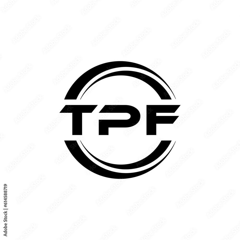TPF letter logo design with white background in illustrator, vector ...
