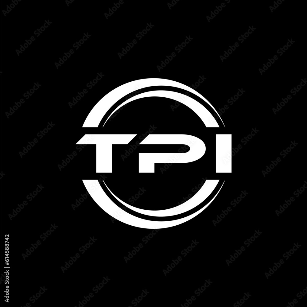 TPI letter logo design with black background in illustrator, vector ...