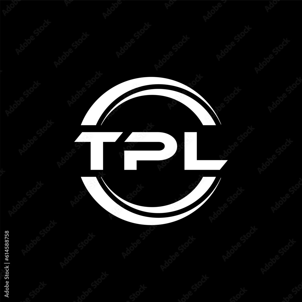 TPL letter logo design with black background in illustrator, vector logo modern alphabet font ...
