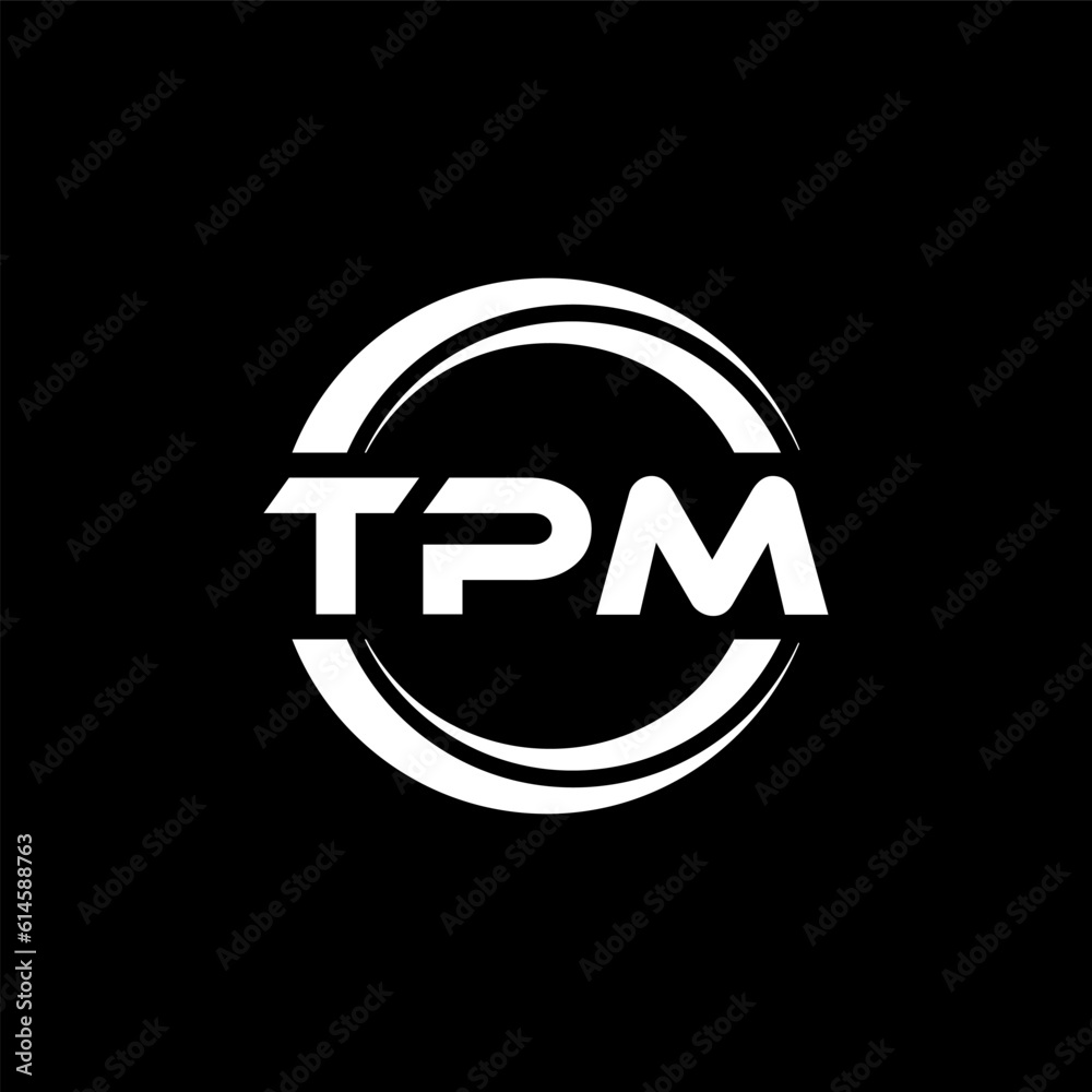 TPM letter logo design with black background in illustrator, vector ...