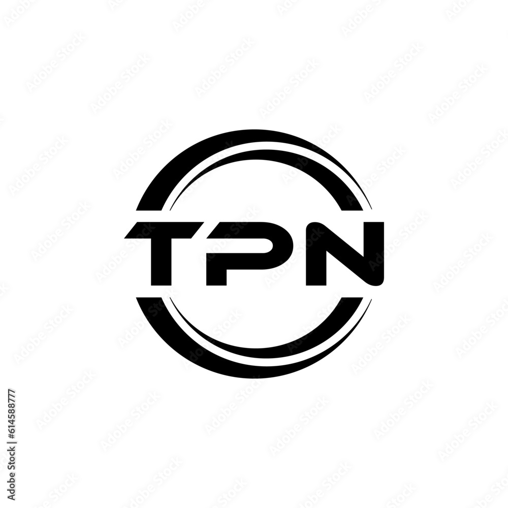 TPN letter logo design with white background in illustrator, vector ...