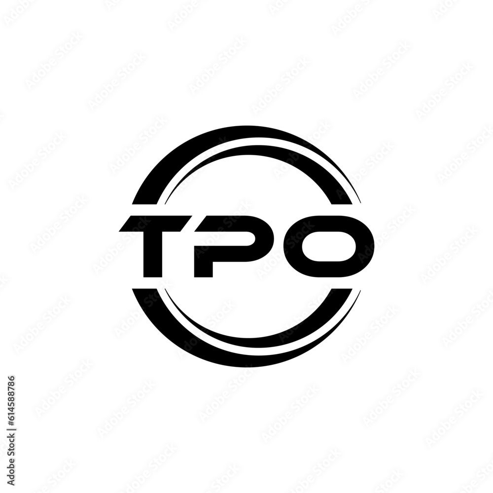 TPO letter logo design with white background in illustrator, vector ...
