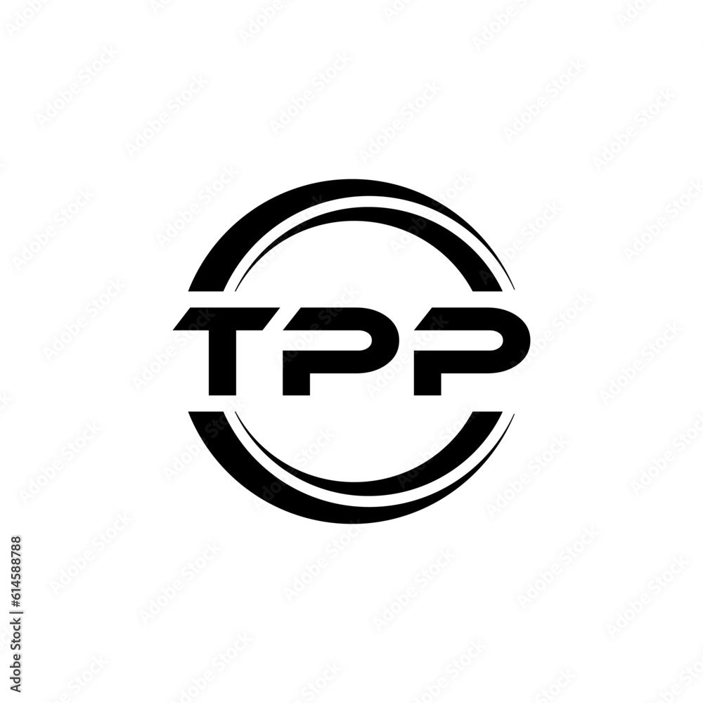 TPP letter logo design with white background in illustrator, vector ...