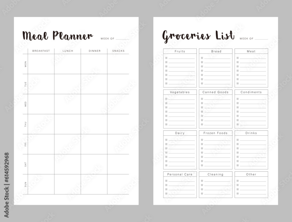 Meal Planner and groceries list planner. Plan you food day easily ...