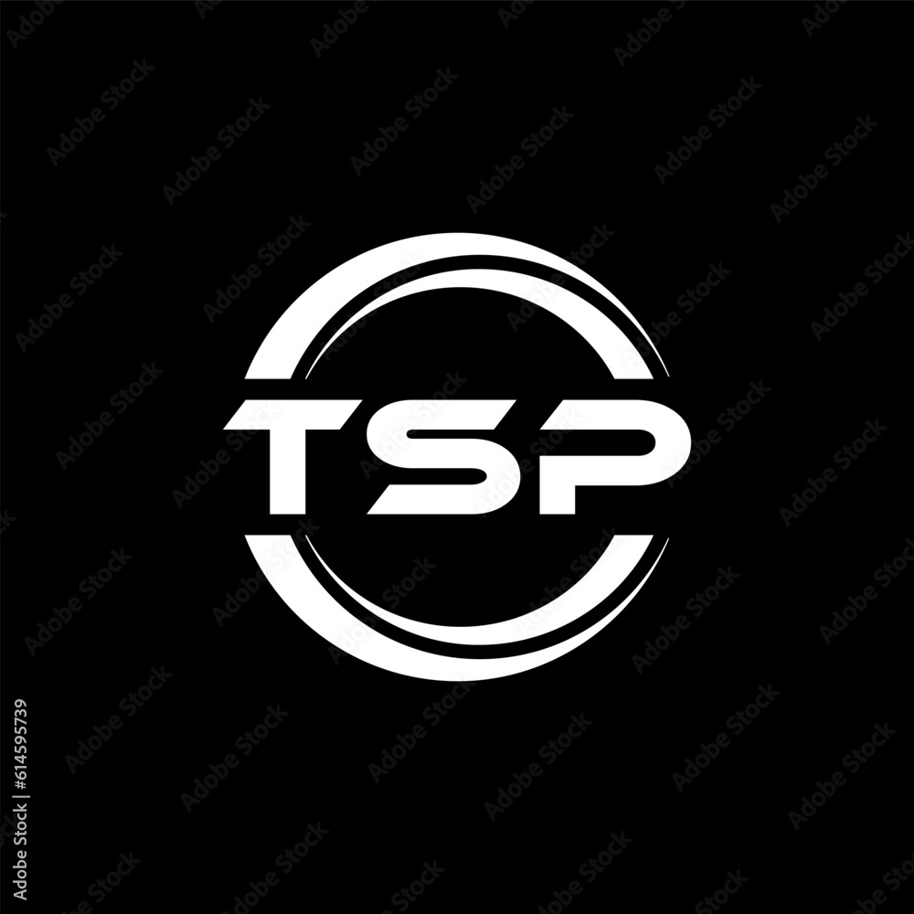 TSP letter logo design with black background in illustrator, vector ...