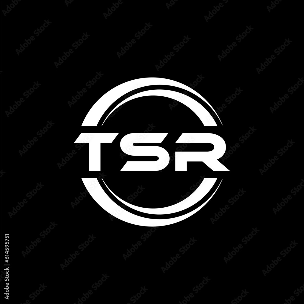 TSR letter logo design with black background in illustrator, vector ...