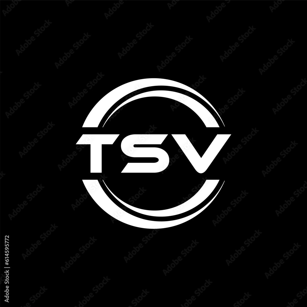 TSV letter logo design with black background in illustrator, vector ...
