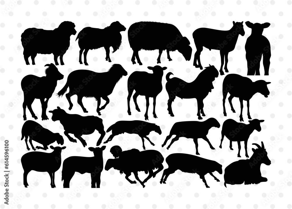 Sheep Silhouette, Sheep SVG, Buck Sheep Svg, Cheviot Sheep Svg ...