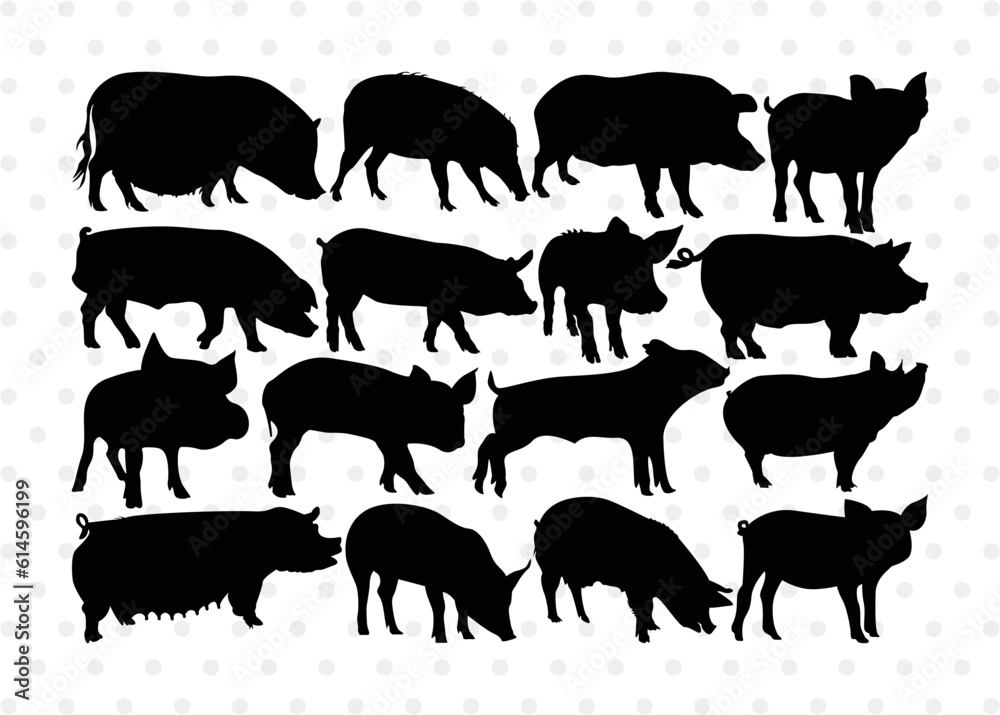 Vetor de Pig Silhouette, Pig SVG, Hog Svg, Pig Head Svg, Sow Svg, Swine ...