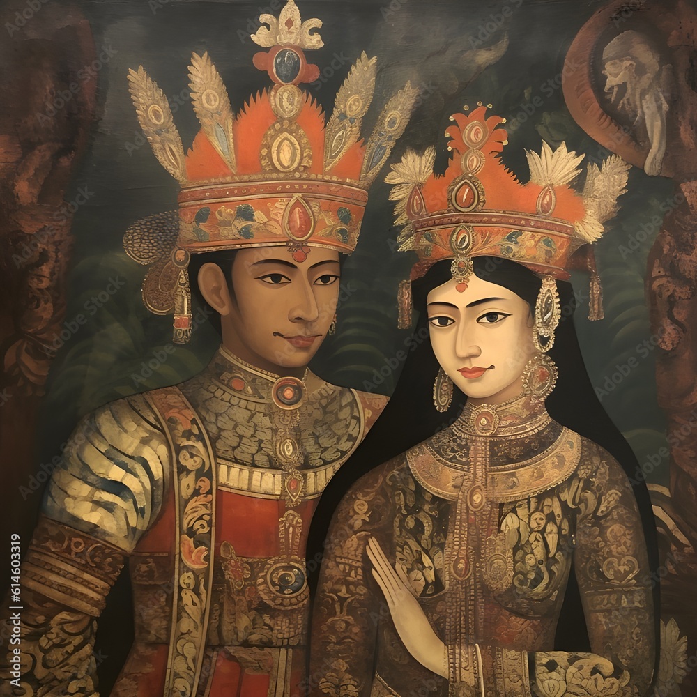 Generative AI, King and queen, king and queen stand together, Royal ...