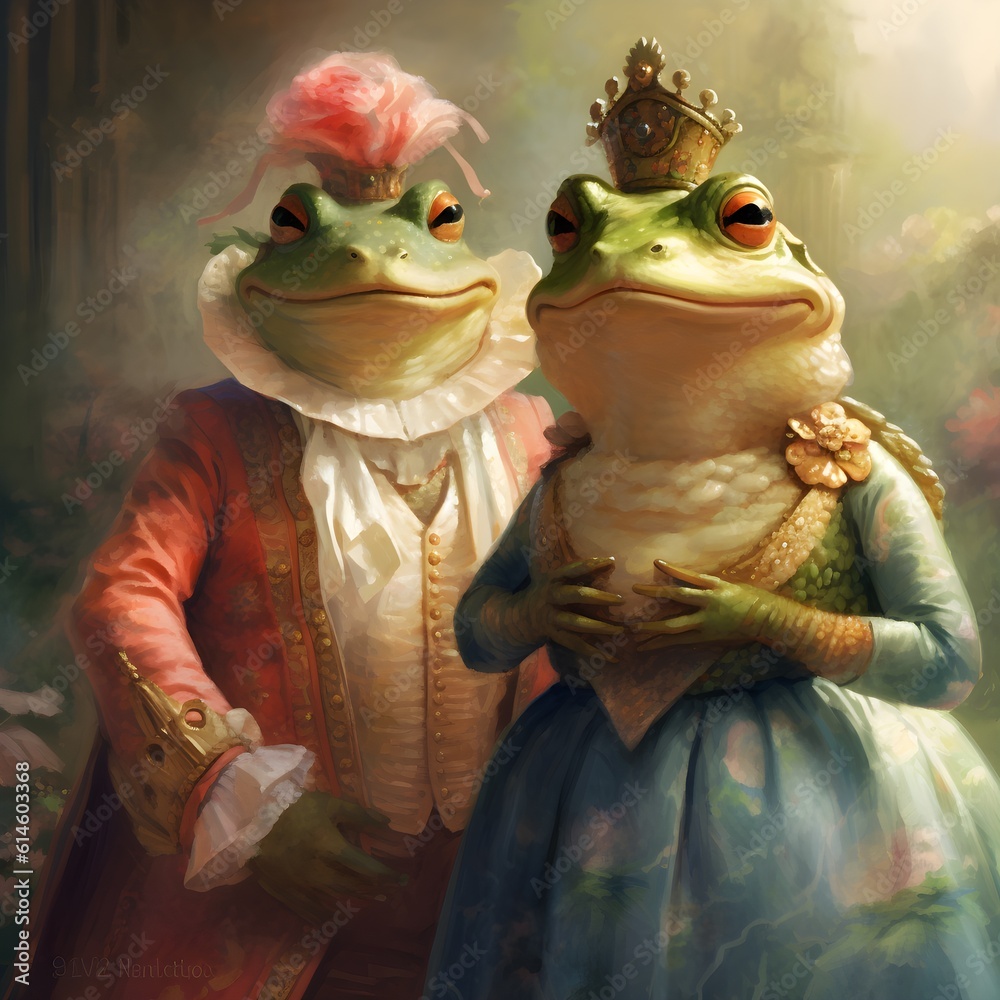 Generative AI, Prince and princess, Toad, couple , Fairy tale, Bedtime ...