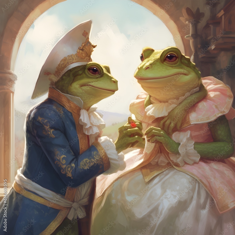 Generative AI, Prince and princess, Toad, couple , Fairy tale, Bedtime ...