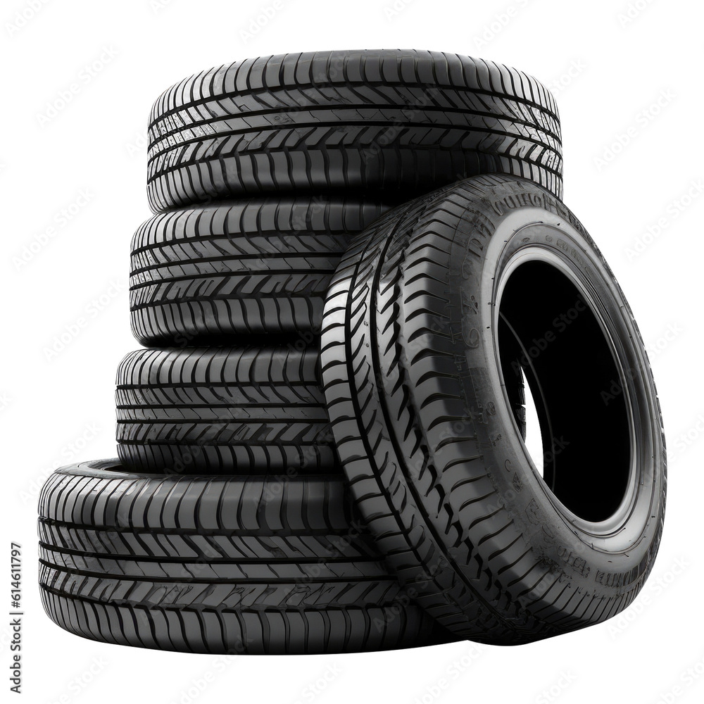 Tires Stacked Up Isolated on Transparent Background - Generative AI ...