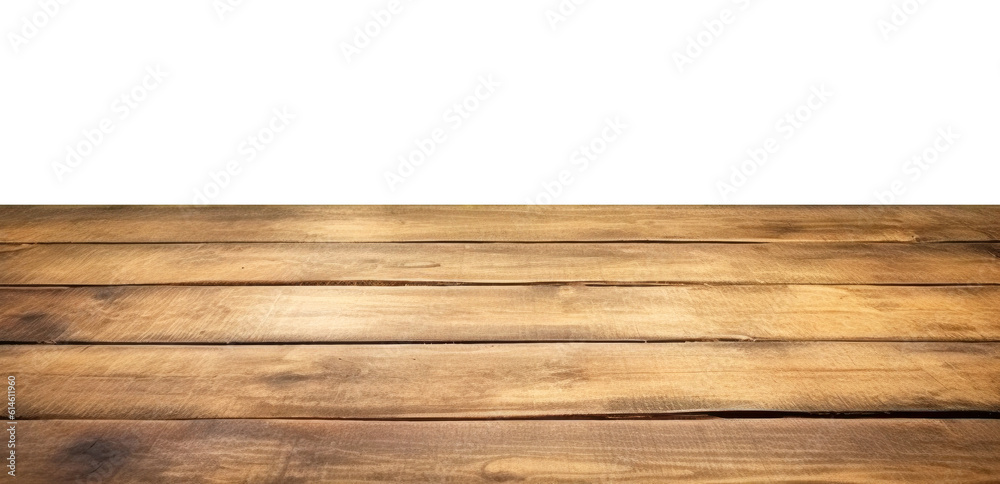 Empty Wood Table Surface Horizontal Planks Isolated on Transparent ...