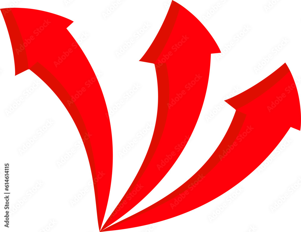 Growing Red Arrows up. Concept of sales symbol icon with realistic 3d ...