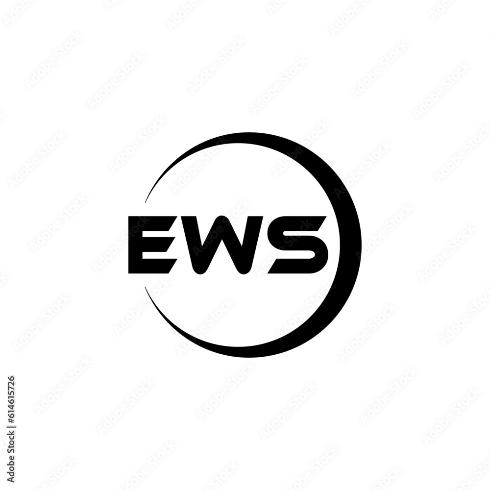 EWS letter logo design with white background in illustrator, cube logo ...