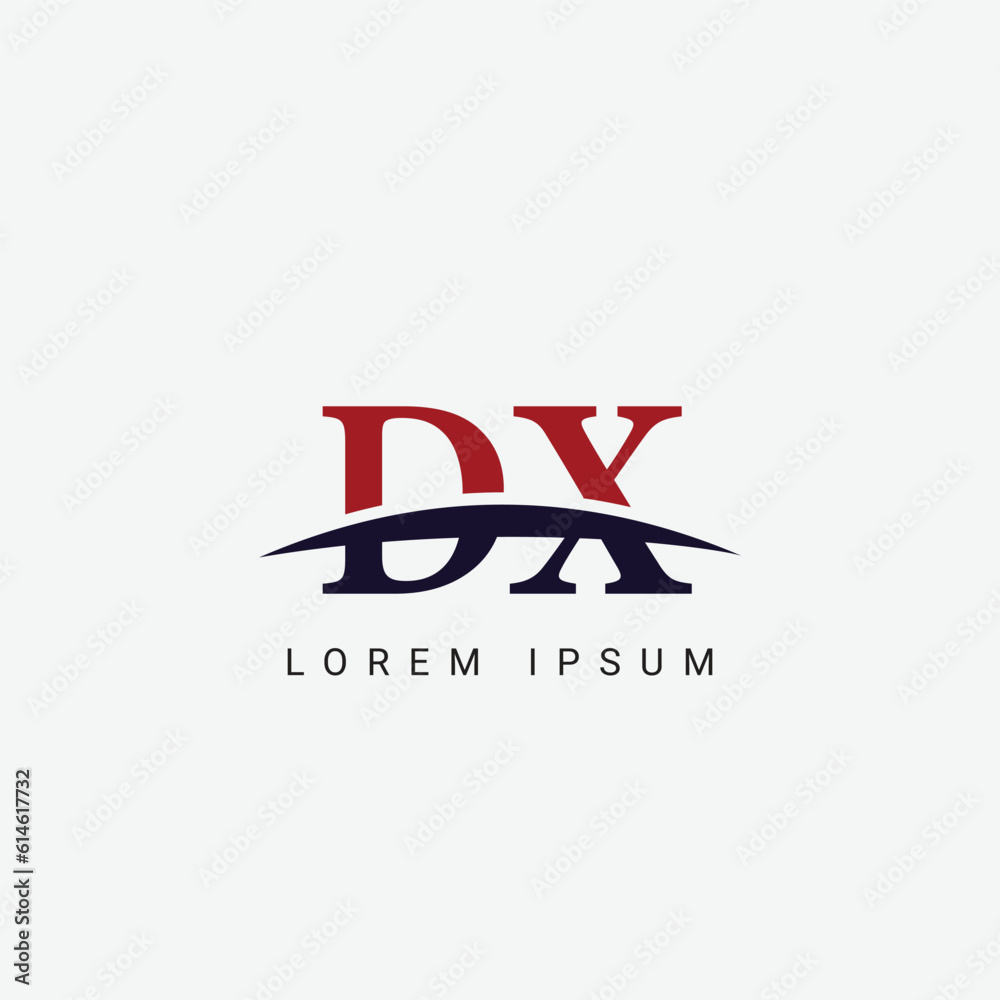 Initial D X, DX Letter Logo design vector template, Graphic Symbol for ...