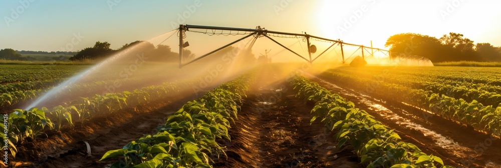 rain gun sprinkler in the dry season, irrigation system on agricultural ...