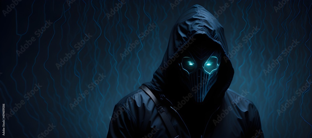 Dangerous Internationally Wanted Hacker Wth Hided Face Looking into the ...