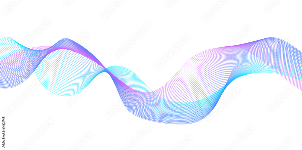 Abstract colorful wave and curve lines with technology background ...