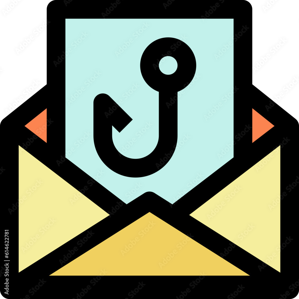 phishing email black outline filled color icon Stock Vector | Adobe Stock