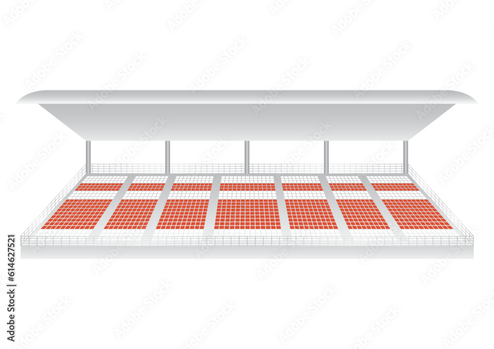Grandstand Stadium. Stadium Seats. Vector Illustration Isolated on ...