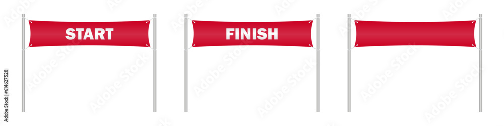 Start and Finish Line Banner. Vector Illustration Isolated on White ...