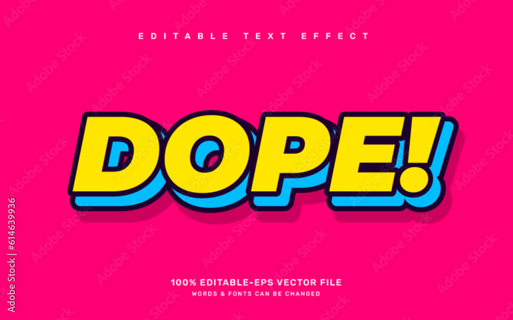 Dope editable text effect template Stock Vector | Adobe Stock