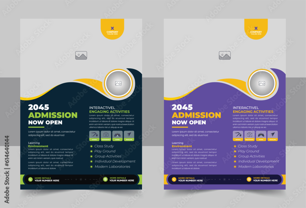 School Education Kindergarten Daycare Flyer design layout Stock Vector ...