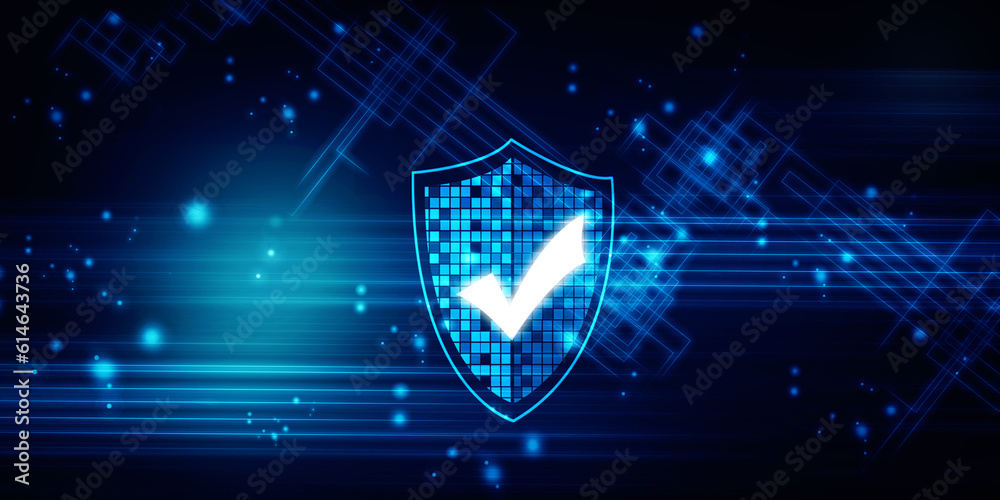 2d rendering tick mark over a shield surface Stock Illustration | Adobe ...