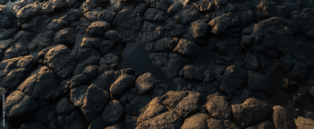 The ancient lava bedrock millions of years ago was on a cliff by the ...