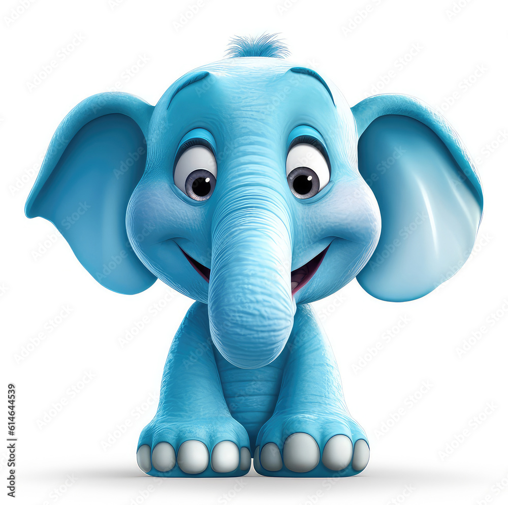Cartoon elephant mascot smiley face on white background Stock ...
