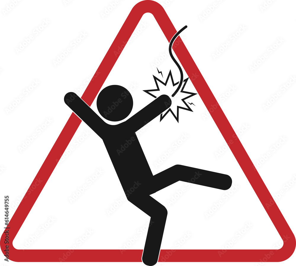 Isolated vector isolated of danger precaution sign high voltage ...