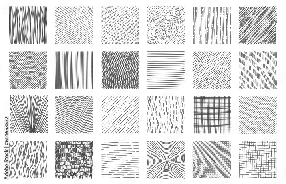 Hatching squares. Doodle geometric frame with crosshatch scratches ...