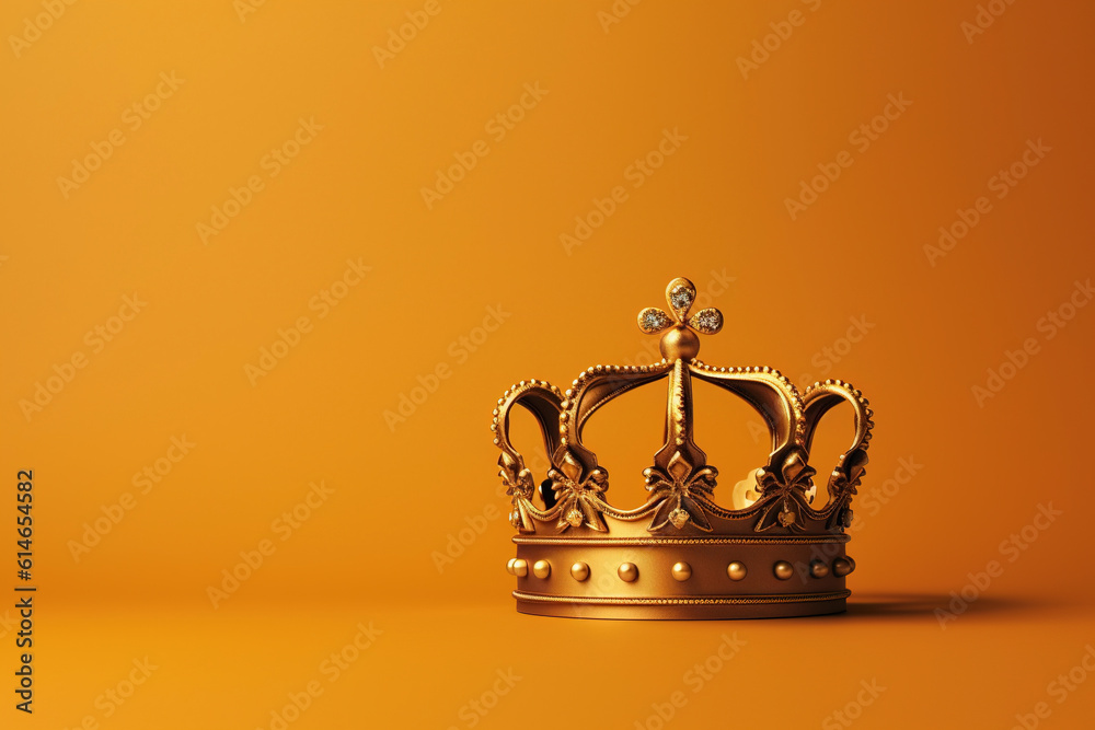 Royal gold king crown on golden background Stock Illustration | Adobe Stock