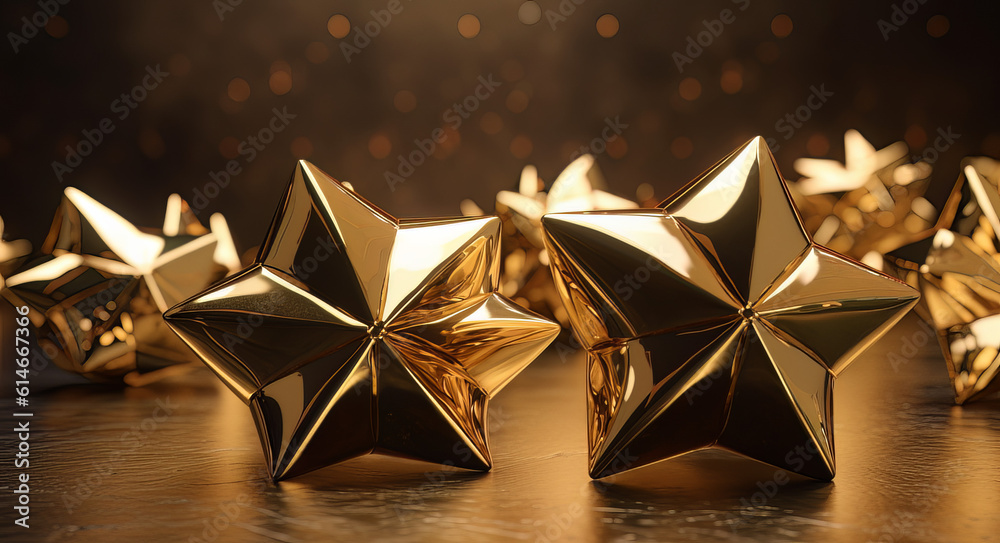 customers gold stars isolated on a golden background, in the style of ...