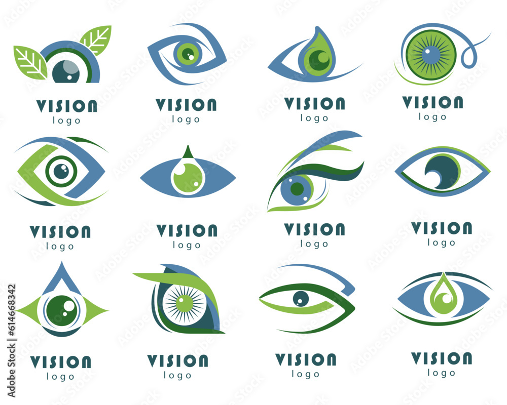 Vetor de Vision logo collection. Set of vision eyes symbols. Vector ...
