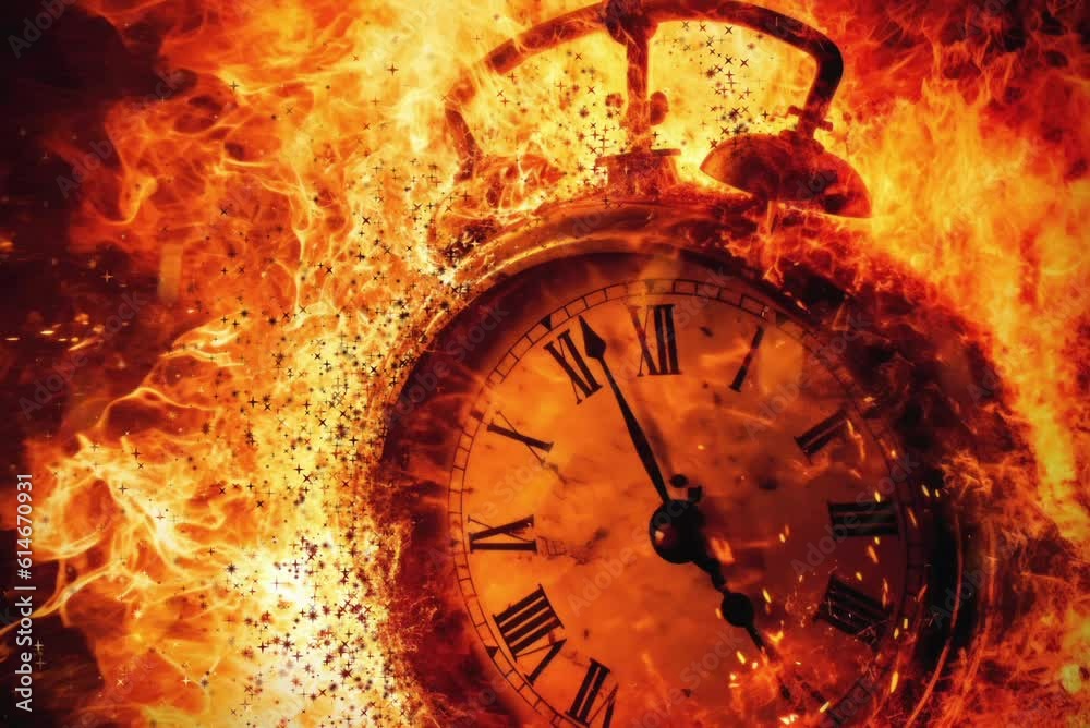 Stockvideon Burning Chronometer: Unveil the intensity of time's demise ...