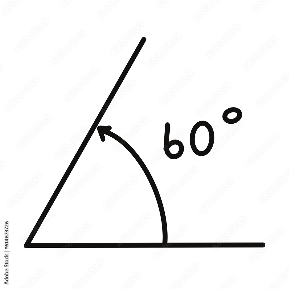 degrees angles. Geometric mathematical degree angle with arrow Stock ...