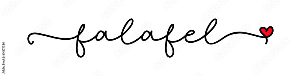 Falafel love. Arabic food. Vector logo word. Design for t-shirt, poster ...