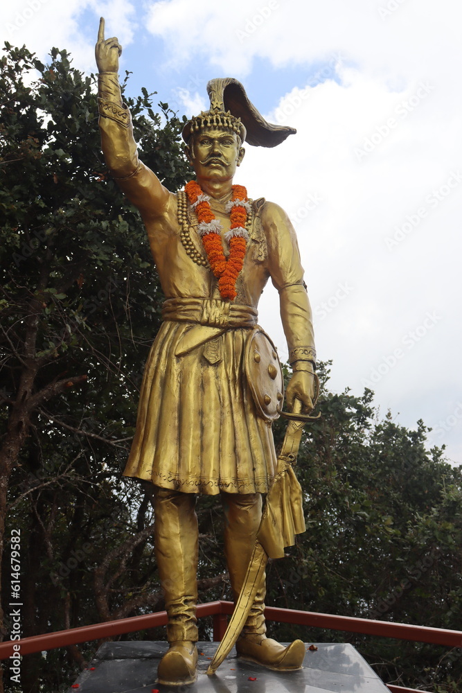 Kathmandu, Bagmati Nepal- June 9 2023: Standing Golden idol of Nepali ...