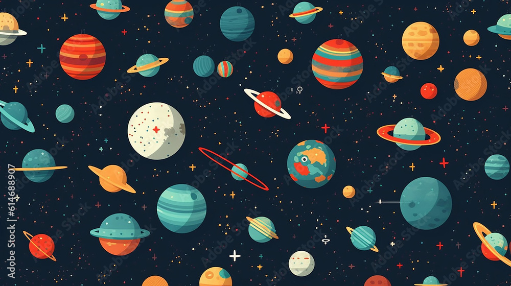 ai generative space, universe, cosmos, stars and planets pattern in ...
