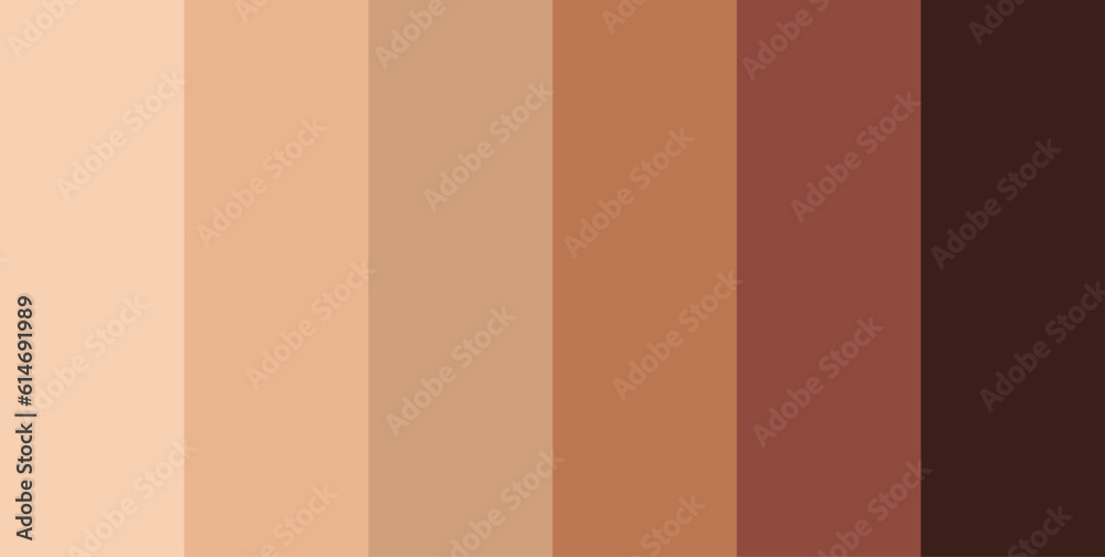 Skin tone color scale chart. Brown palette vector human skin ...