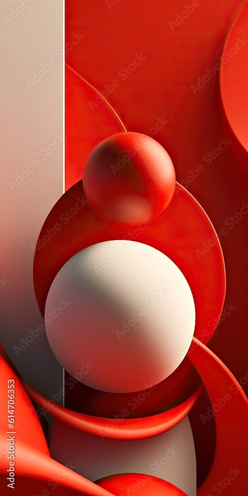 vibrant red-dominated background featuring superimposed curved shapes ...
