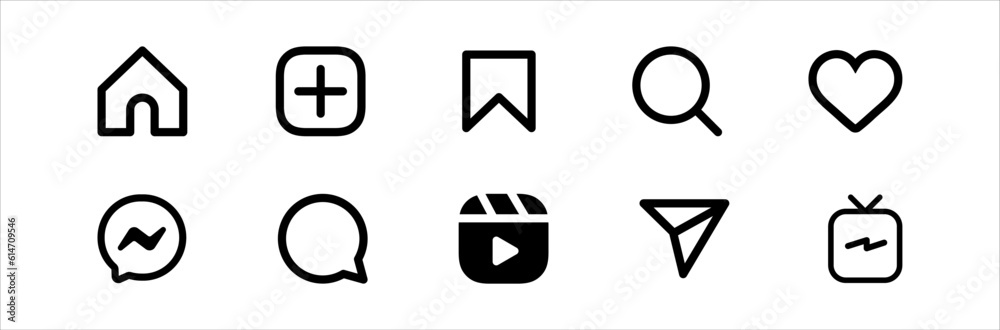 Instagram Logo: Like, Comment, Share, Save, and Admin User Icons for ...