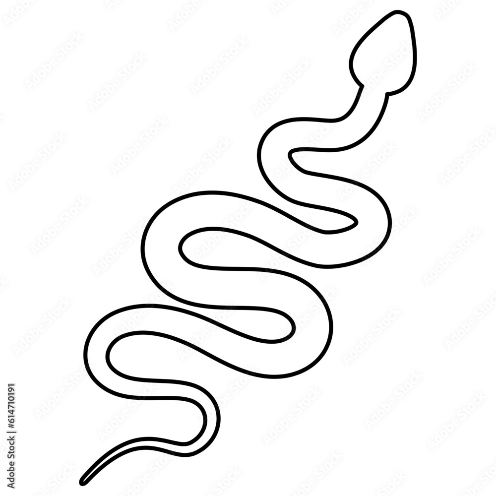 Line snake. Serpent linear animal. Vector illustration isolated on ...